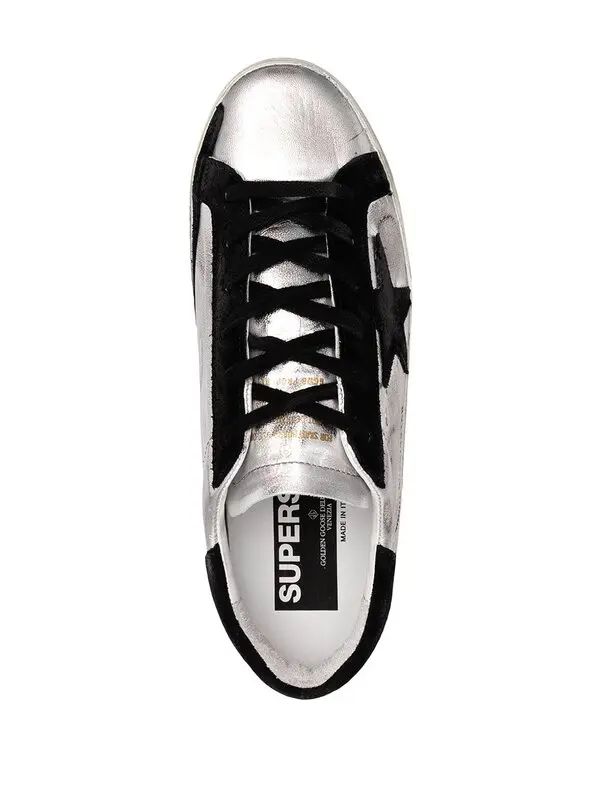 GOLDEN GOOSE Super-star Leather Sneakers - Silver