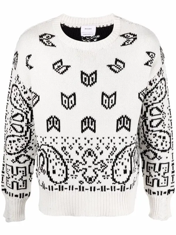 Rhude Paisley-print Jumper - White