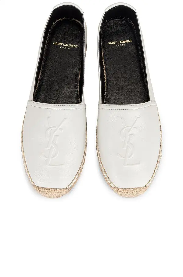 Saint Laurent Espadrille Flats - Blanc Optique