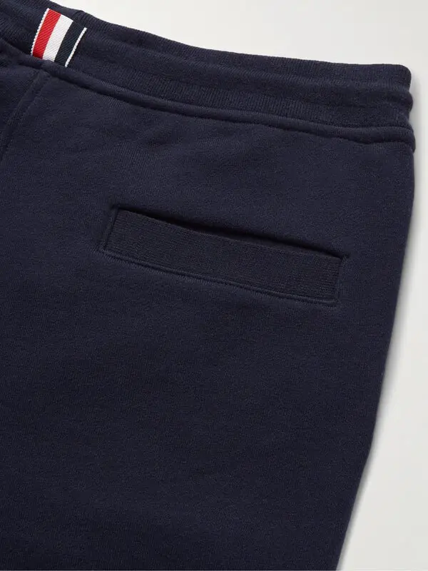 Thom Browne Striped Loopback Cotton-jersey Shorts - Blue