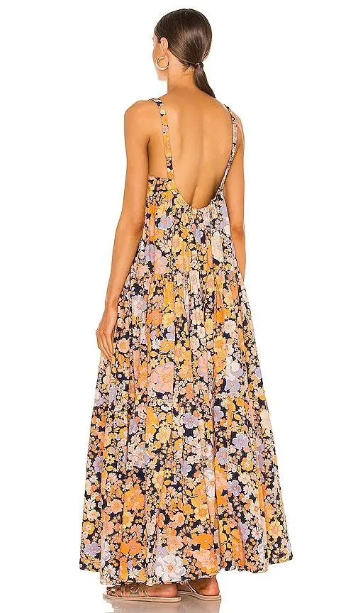 chiffon strapless maxi dress Jana Strapless Ruffle Open Back Maxi Dress