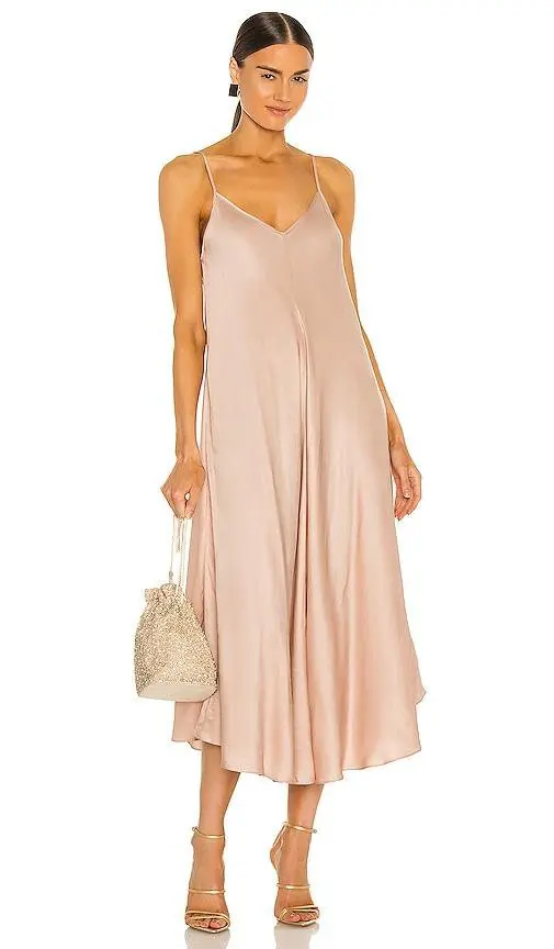 L'Agence Lorraine Trapeze Dress In Nude