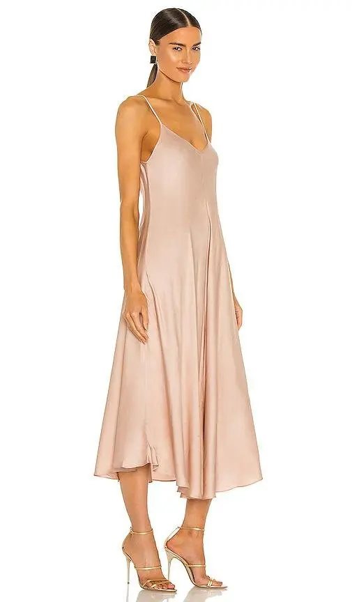 L'Agence Lorraine Trapeze Dress In Nude