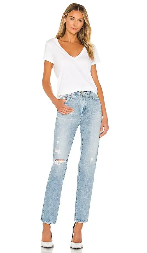 NATION LOS ANGELES Blair Ultra Deep V Tee