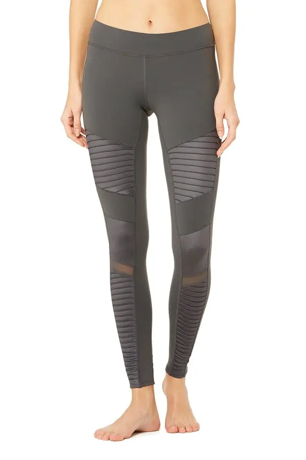 Alo Yoga Moto Legging - Anthracite/anthracite Glossy