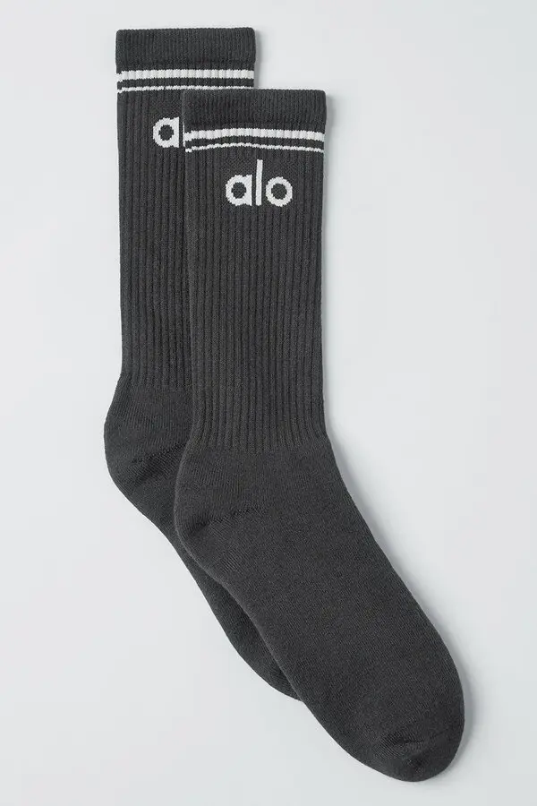 Alo Yoga Throwback Socks - Anthracite/white