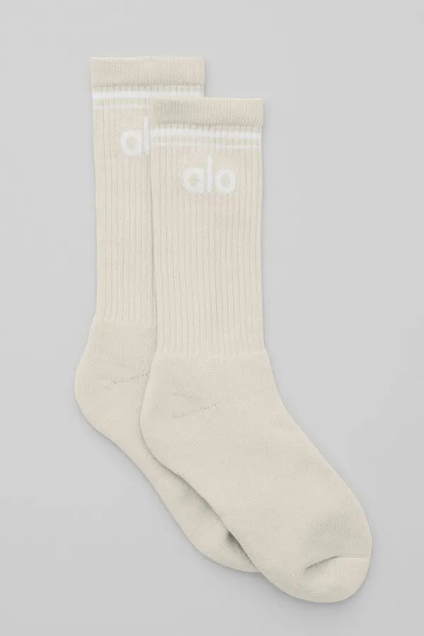 Alo Yoga Throwback Socks - Bone/white