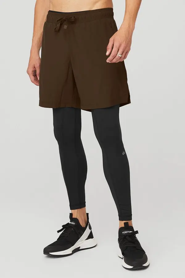 Alo Yoga Stability 2-in-1 Pant - Espresso/black