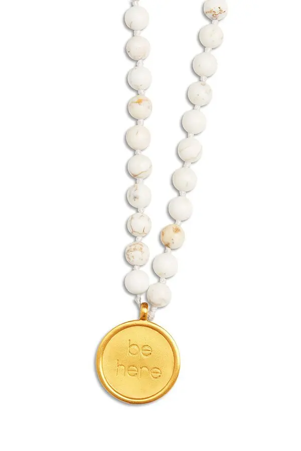 Alo Yoga Turquoise Mala Necklace - White