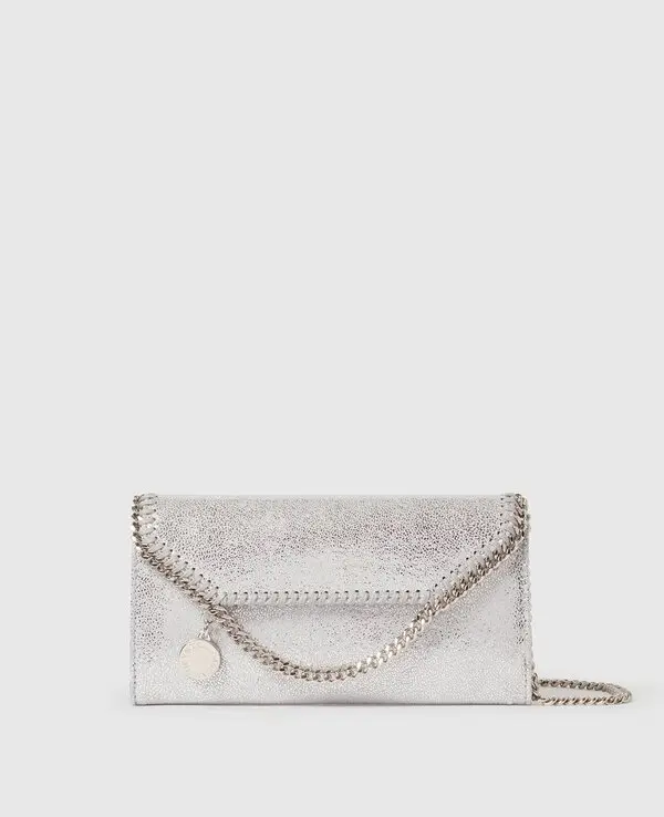 Stella McCartney Falabella Flap Continental Wallet - Silver