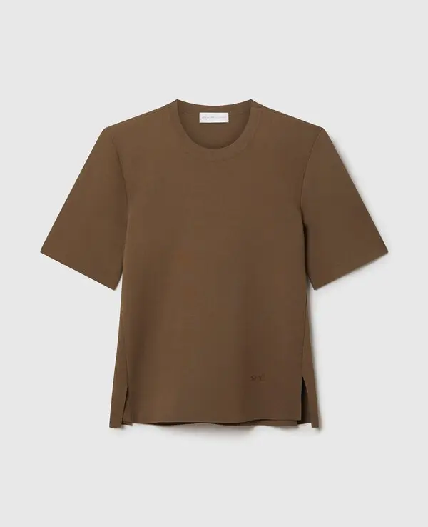 Stella McCartney Fitted Compact Knit Top With Slits - Brown