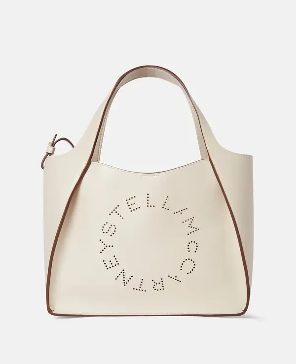 Stella McCartney Logo Perforated Tote Bag - White