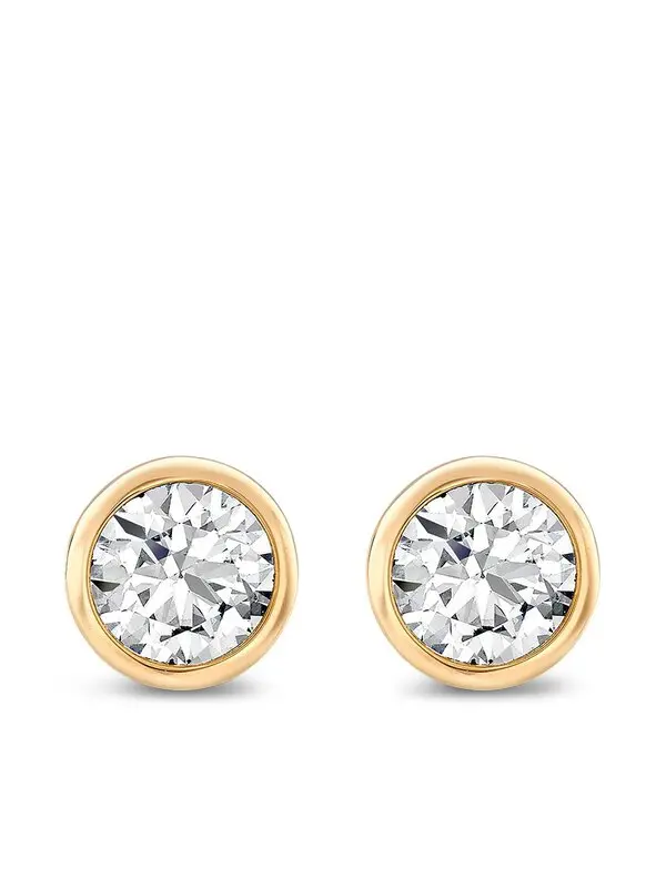PRAGNELL 18kt Rose Gold Diamond Stud Earrings - Pink
