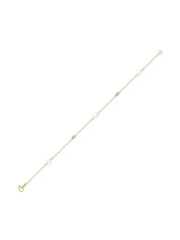 PRAGNELL 18kt Yellow Akoya Pearl And Diamond Bracelet