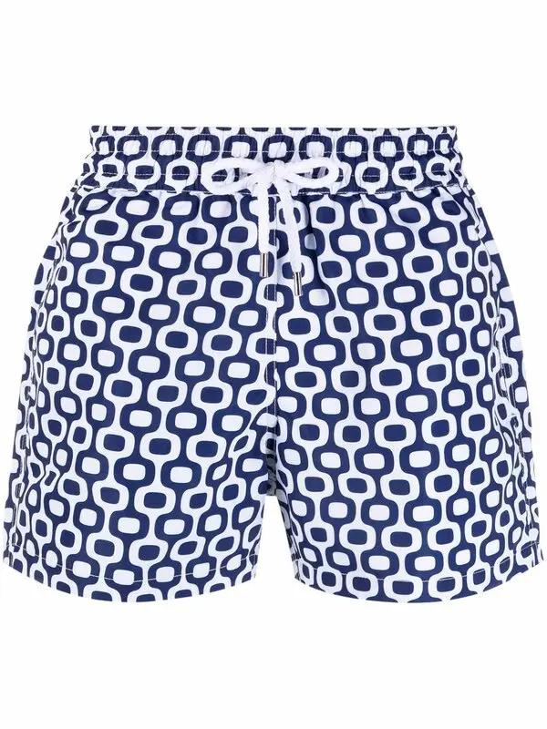 Frescobol Carioca Geometric-print Swim Shorts - Blue