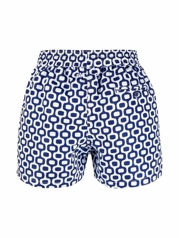 Frescobol Carioca Geometric-print Swim Shorts - Blue