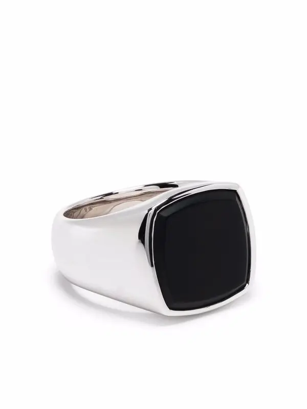 Tom Wood Cushion Black Onyx Ring - Silver