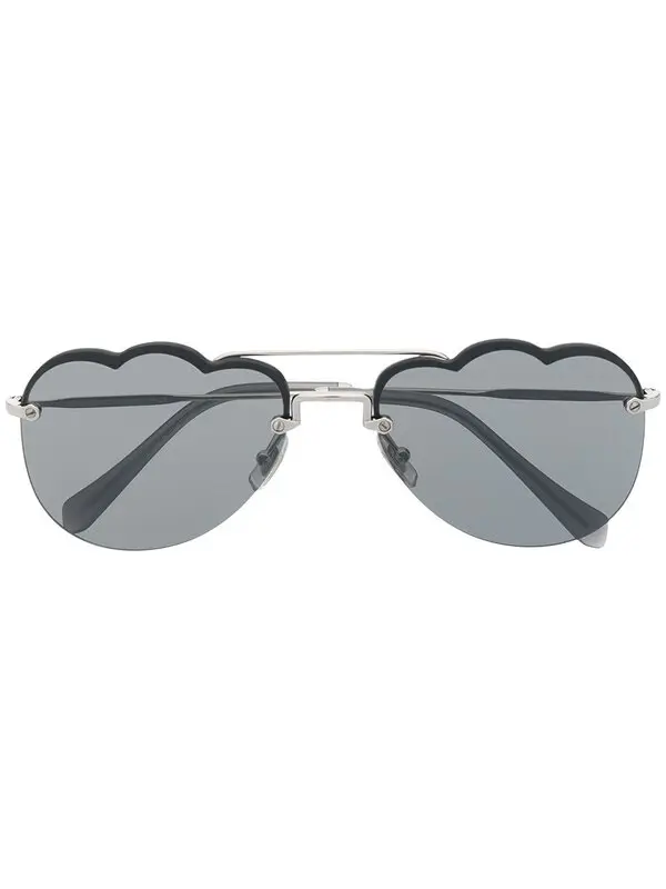 Miu Miu Mirrored Cloud-Frame Sunglasses In Silver - 17% Off  display picture 1