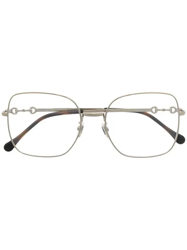 Gucci Horsebit Square-frame Eyeglasses - Gold