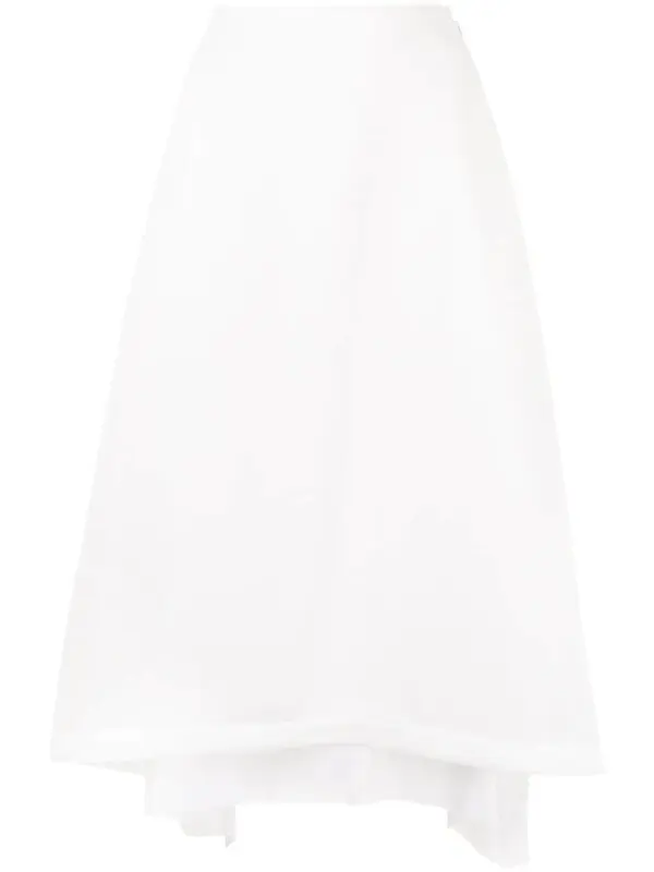SULVAM Jersey Knit Flared Skirt - White