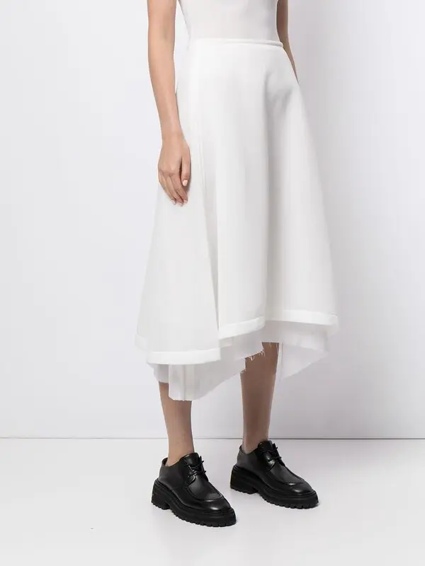 SULVAM Jersey Knit Flared Skirt