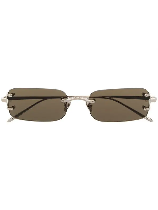 Linda Farrow Rimless Rectangular-frame Sunglasses - Silver