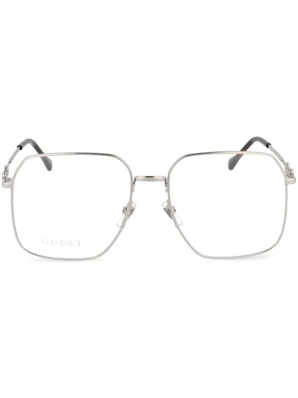 Gucci Gg095 Horsebit Detail Eyeglasses - Silver