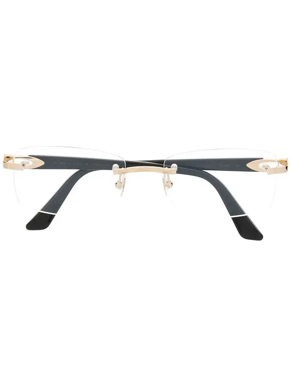 CARTIER Rimless Rectangle-frame Glasses - Black
