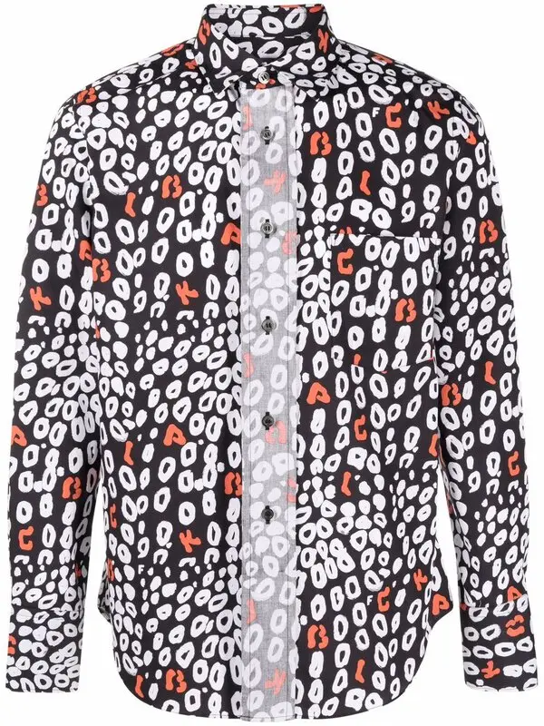 BLACK COMME DES GARÇONS Leopard-print Cotton Shirt