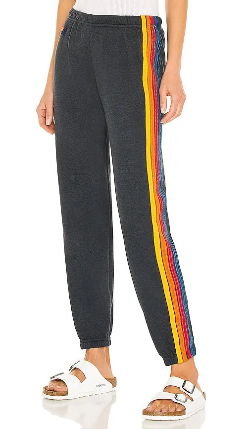Aviator Nation 5 Stripe Sweatpant - Charcoal