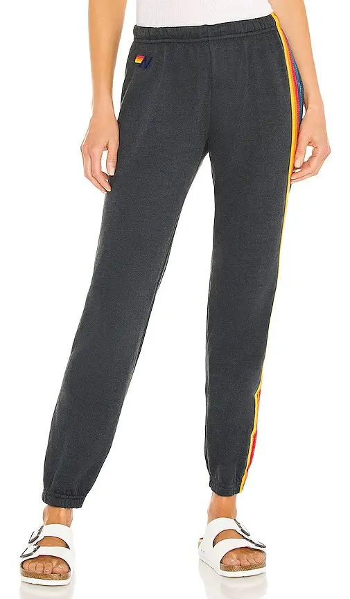 Aviator Nation 5 Stripe Sweatpant - Charcoal