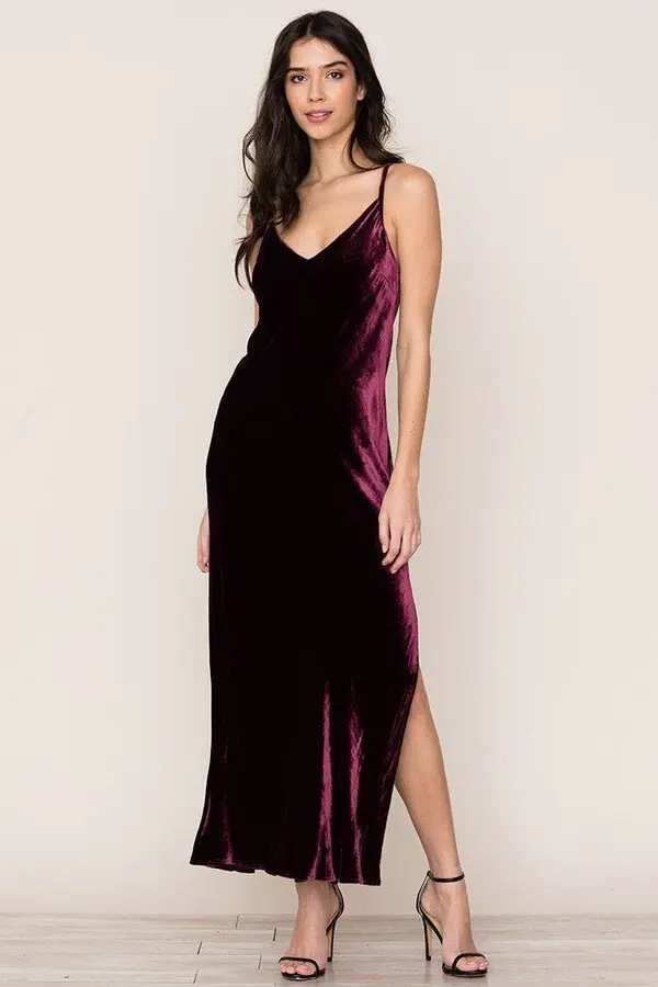 Yumi Kim After Midnight Velvet Dress In Burgundy - 75% Off | Editorialist