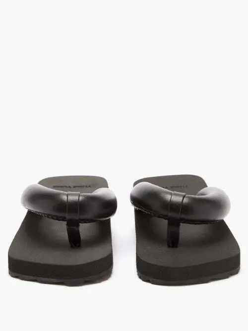 YUME YUME Suki Padded Faux-leather Flip Flops - Black | Editorialist