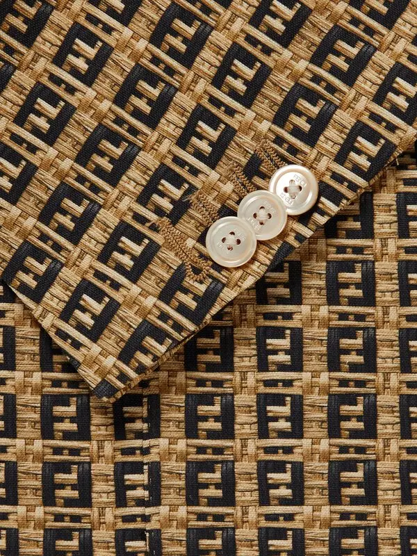 Fendi Slim-fit Logo-print Woven Blazer
