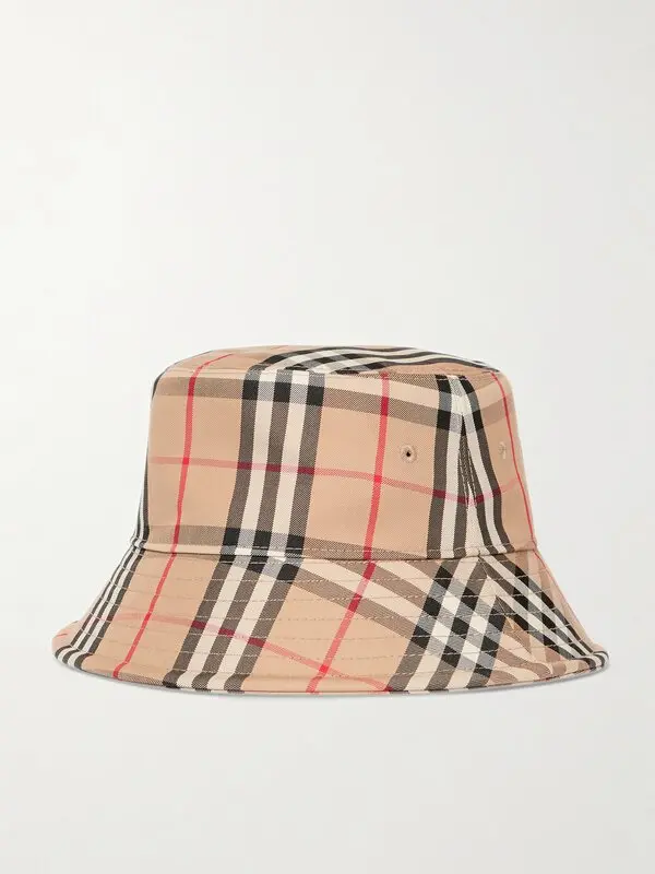 Burberry Checked Cotton-blend Twill Bucket Hat - Neutrals