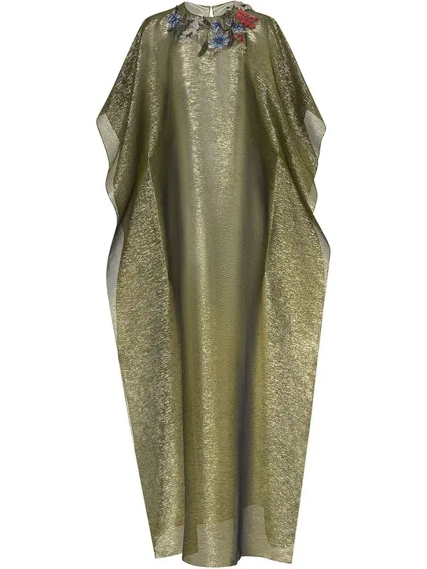 slim fit dress slacks Gold One Shoulder Ombre Sequin Kaftan Dress main image 1