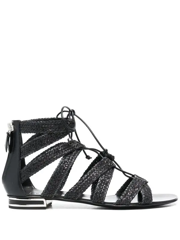 Casadei Spartan Woven Gladiator Sandals