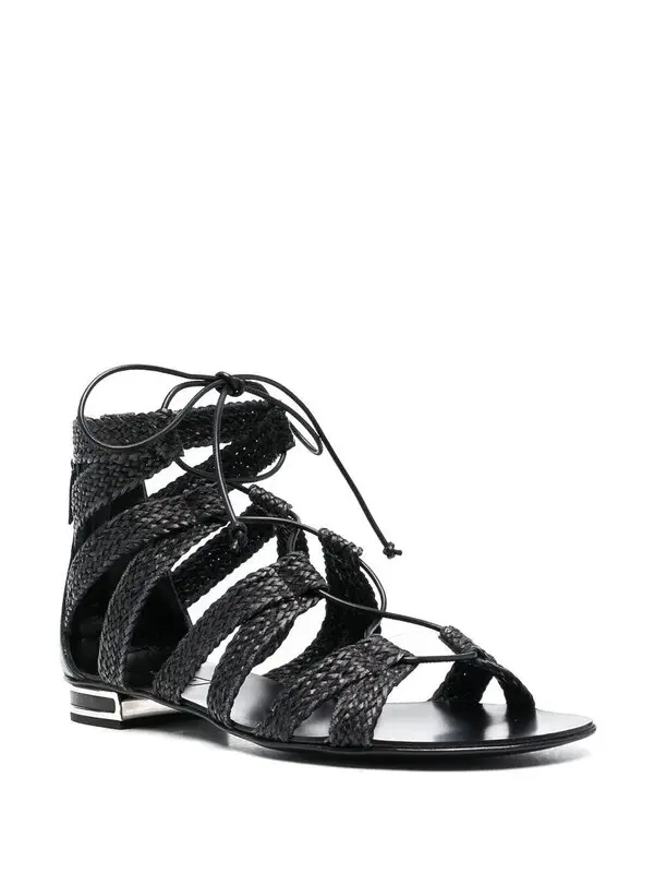 Casadei Spartan Woven Gladiator Sandals