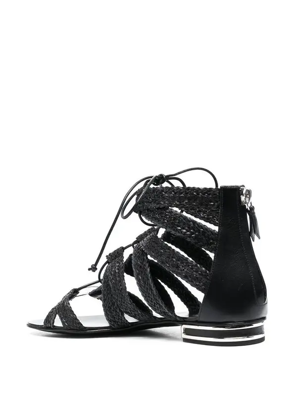 Casadei Spartan Woven Gladiator Sandals