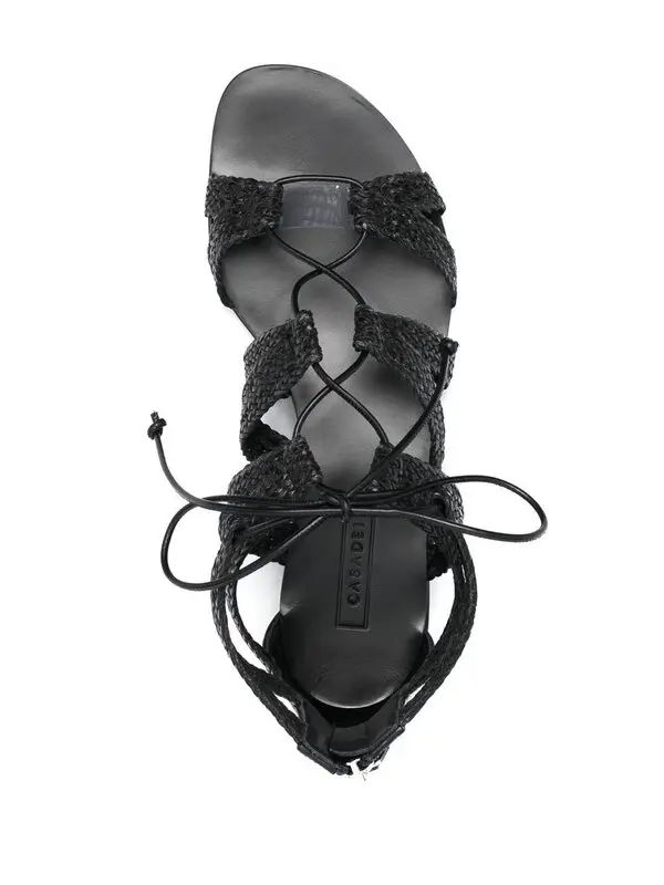 Casadei Spartan Woven Gladiator Sandals