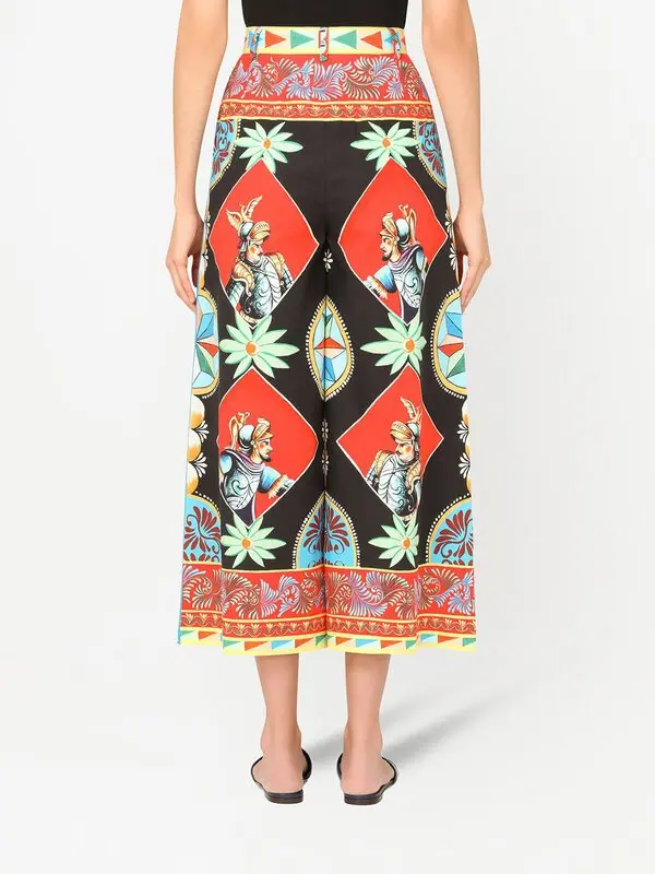 Dolce & Gabbana Carretto-print Wide-leg Trousers