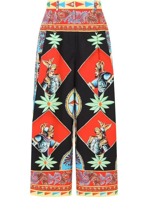 Dolce & Gabbana Carretto-print Wide-leg Trousers