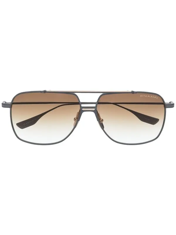 Dita Alkamx Pilot-frame Sunglasses - Grey
