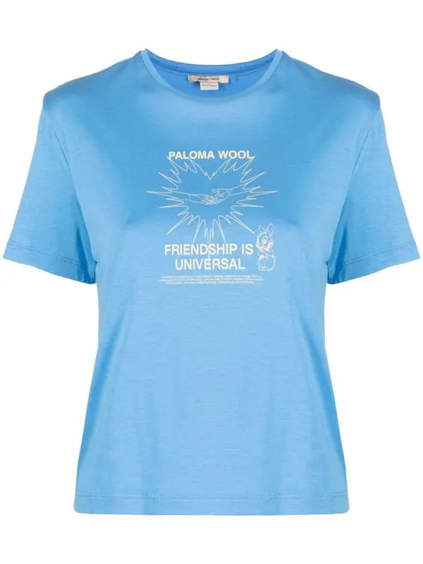 Paloma Wool Souvenir Corazon Crew Neck T-Shirt In Blue - 27% Off