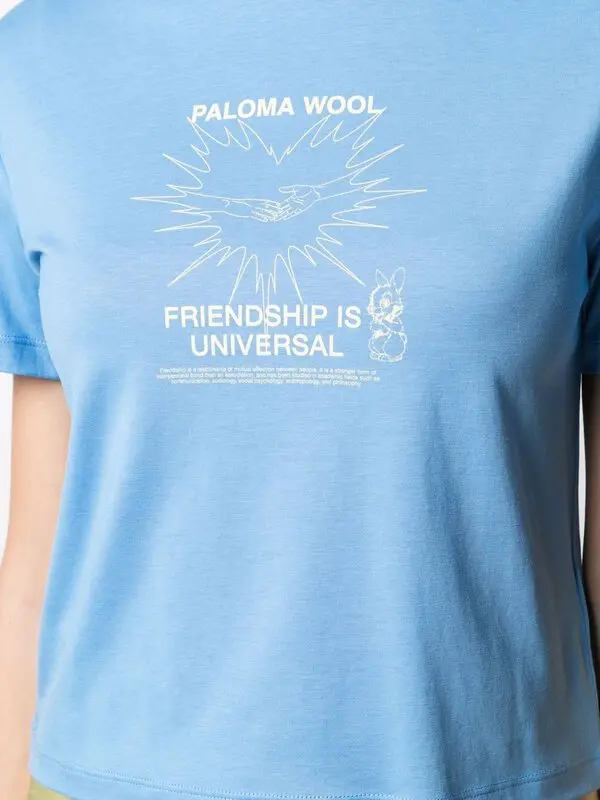 Paloma Wool Souvenir Corazon Crew Neck T-Shirt In Blue - 27% Off