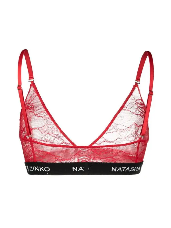 Natasha Zinko Logo-band Triangle Lace Bra