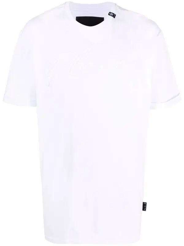 Philipp Plein Logo-embroidered Cotton T-shirt - White