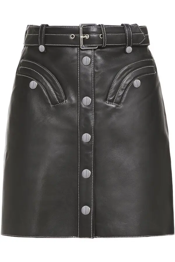 Maje Janaille Leather Mini Skirt
