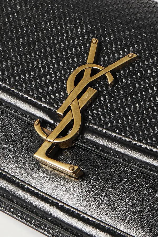 Saint Laurent Solferino Small Woven Leather Shoulder Bag