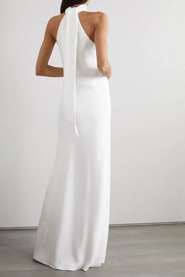 Galvan Sienna Crepe Halterneck Gown